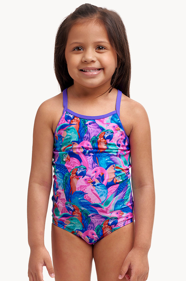 Funkita Girls Birds Gone Wild One Piece Purple Multi Swimwear
