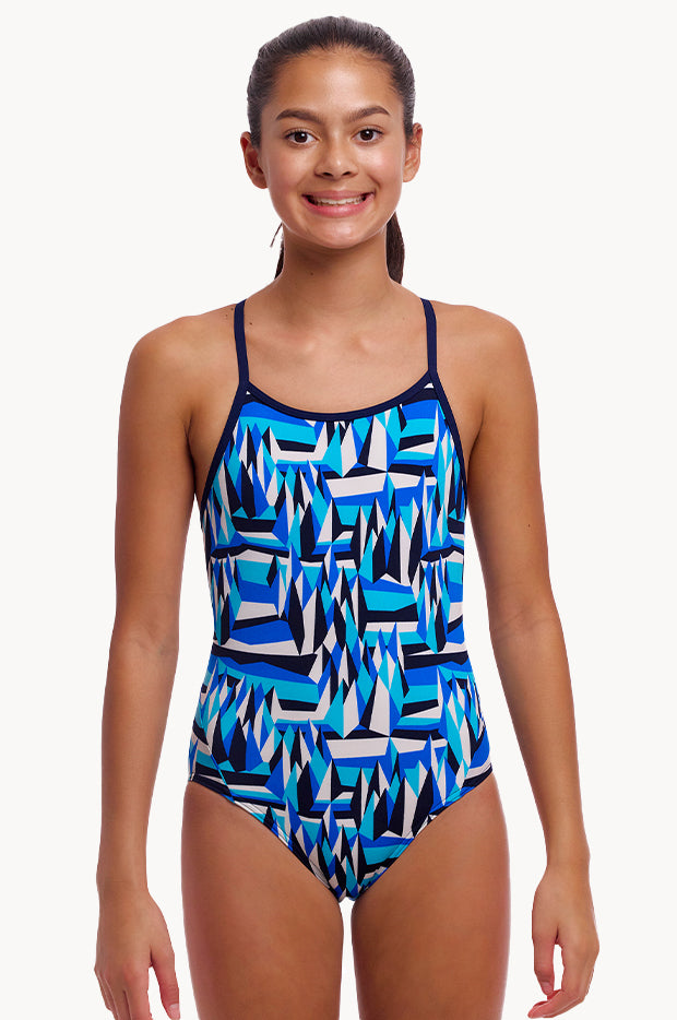 Funkita - Girls Polar Caps Diamond Back One Piece - Blue | Swimwear ...