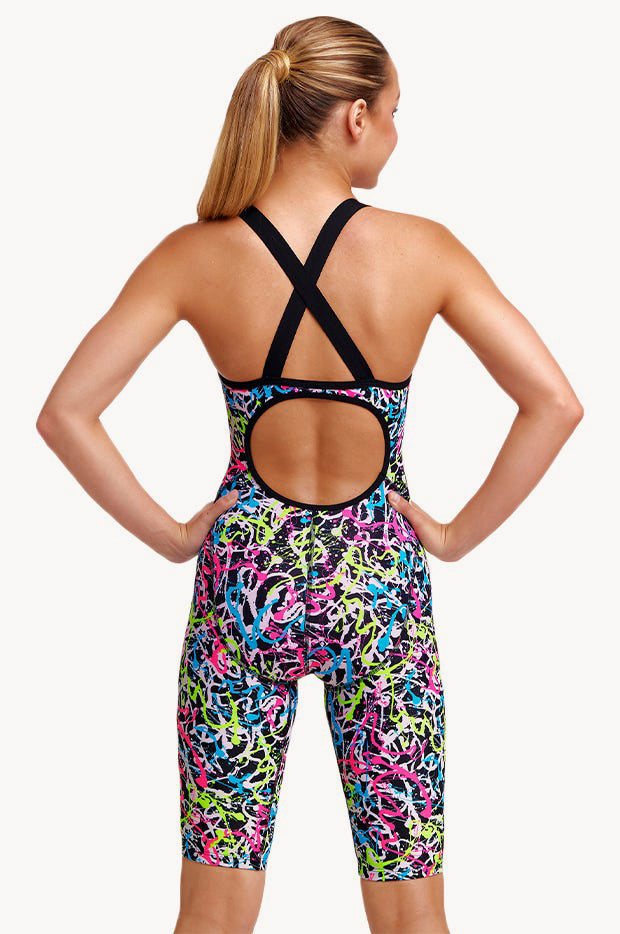 Funkita - Girls Messed Up Fast Legs One Piece - Black/Multi | Swimwear ...