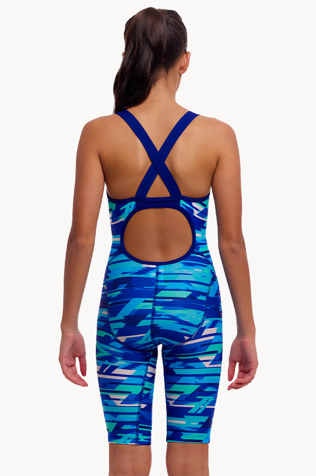 Funkita - Girls Pace Racer Fast Legs One Piece - Blue | Swimwear Galore AU