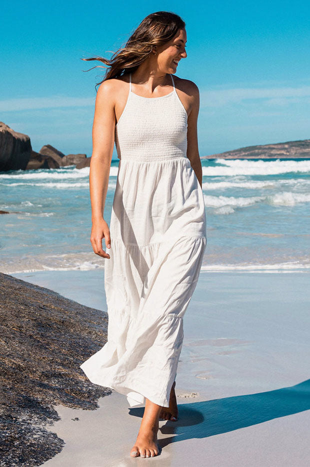 Rip Curl - Pacific Dreams Embroidered Dress - Cream | Swimwear Galore AU