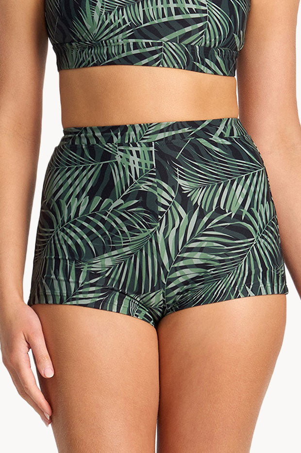 Sunseeker - Lombok High Waisted Boyleg - Black | Swimwear Galore AU