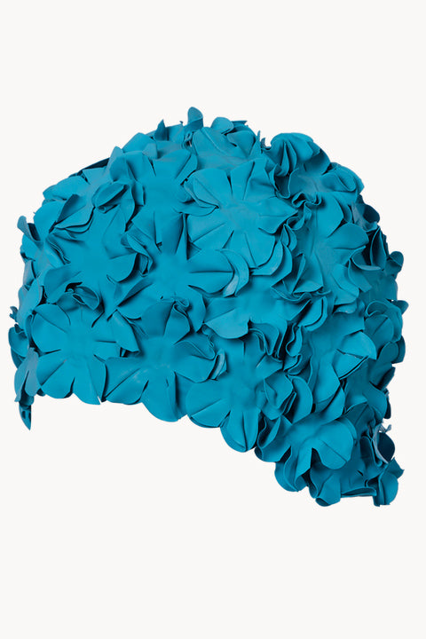 3p - Flower Rubber Swim Cap - Royal | Swimwear Galore AU
