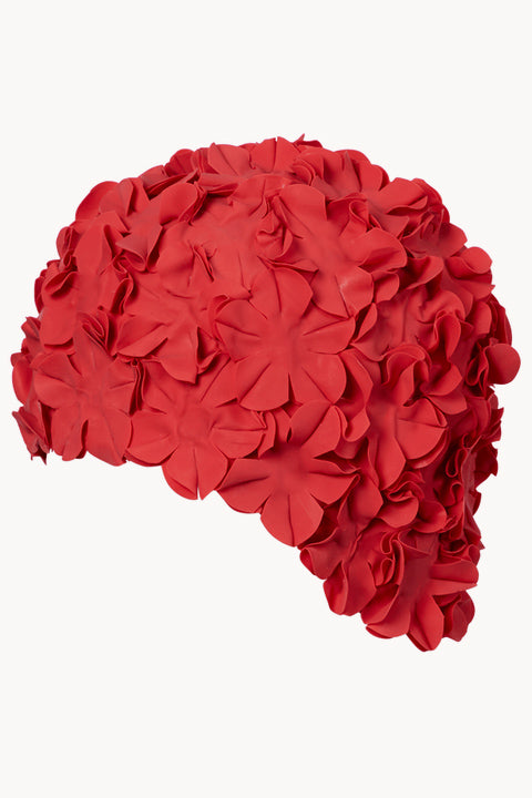 3p - Flower Rubber Swim Cap - Red | Swimwear Galore AU