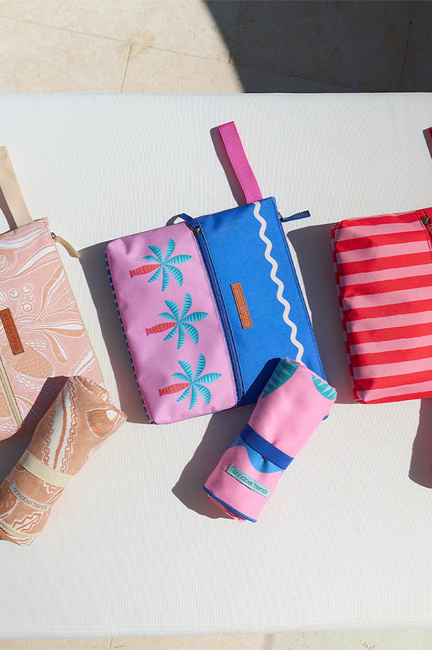 Annabel Trends - Fiesta Beach Wet Pouch - Pink/Blue | Swimwear Galore US