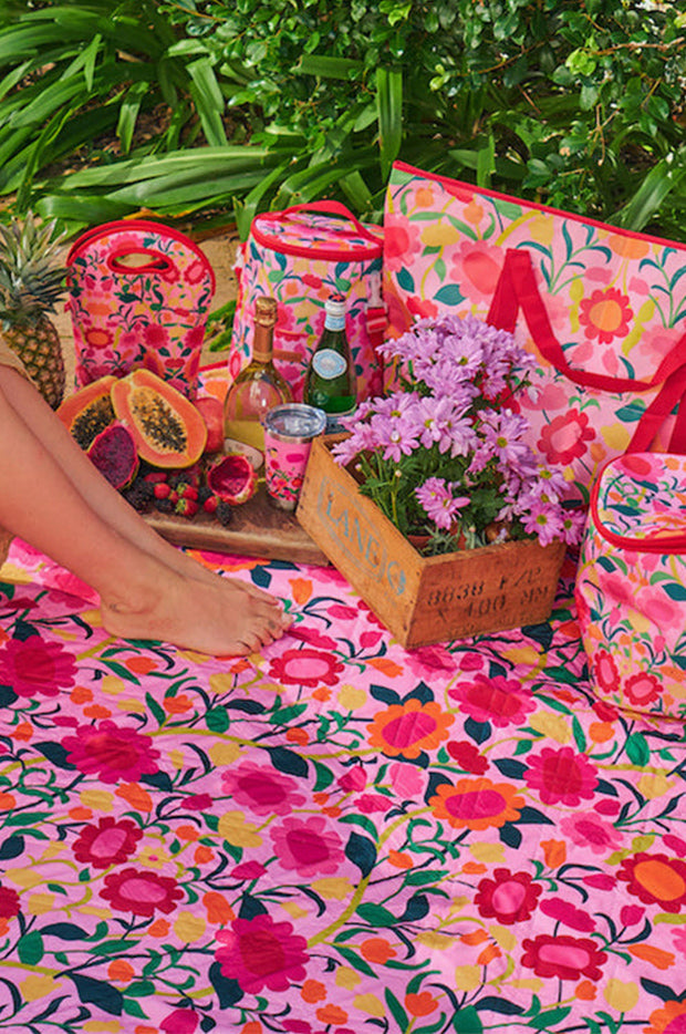 Annabel Trends - Flower Patch Barrel Cooler Bag - Pink/Multi