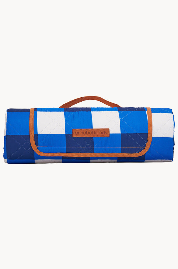 Annabel Trends - Cobalt Check Picnic Mat - Blue/White | Swimwear Galore AU
