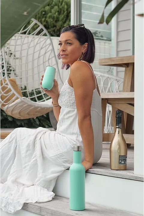 Annabel Trends - Double Wall Wine Bottle 750ml - Mint | Swimwear Galore AU
