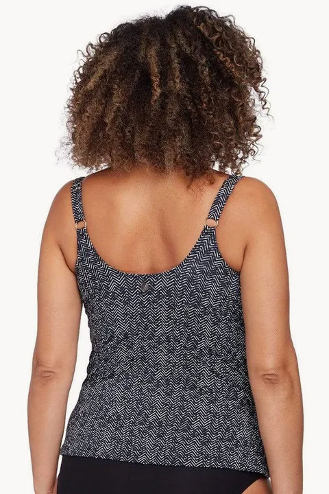 Artesands - Zig Zag Delacroix Tankini Separate - Black | Swimwear Galore AU