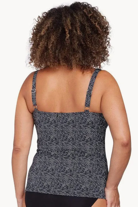Artesands - Zig Zag Raphael E/F Cup Tankini Separate - Black
