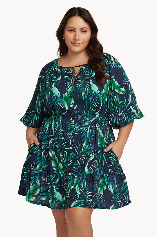 Artesands - Palmspiration Elgar Mini Dress - Dark Navy | Swimwear Galore AU