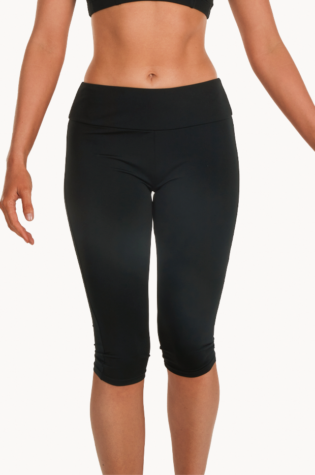 Base Swim - Sports 3/4 Swim Pant - Black | Swimwear Galore AU