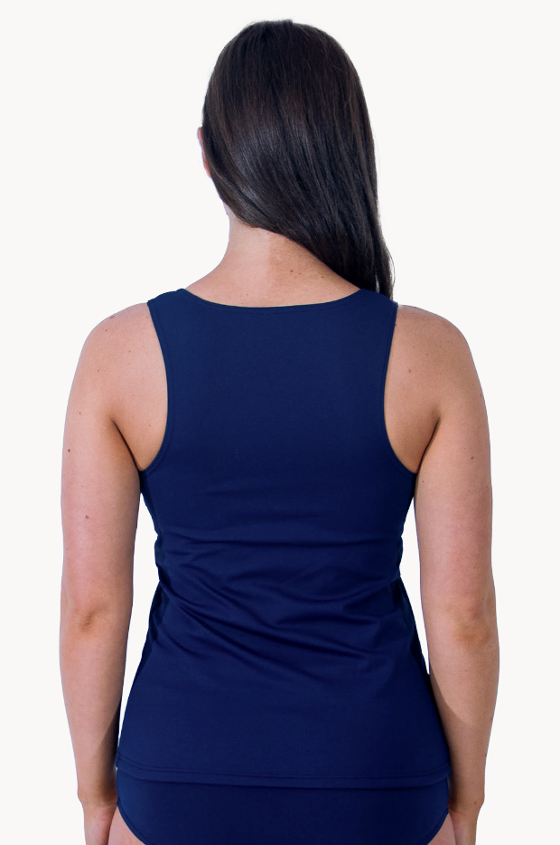 Base Swim - Sports Zip Through Tankini Separate - Navy | Swimwear Galore NZ