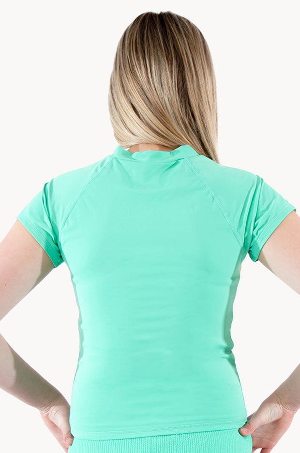 Base Swim - Girls Cap Sleeve Rashie - Apple | Swimwear Galore AU