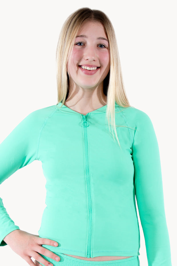 Base Swim - Girls Long Sleeve Rashie - Apple | Swimwear Galore AU