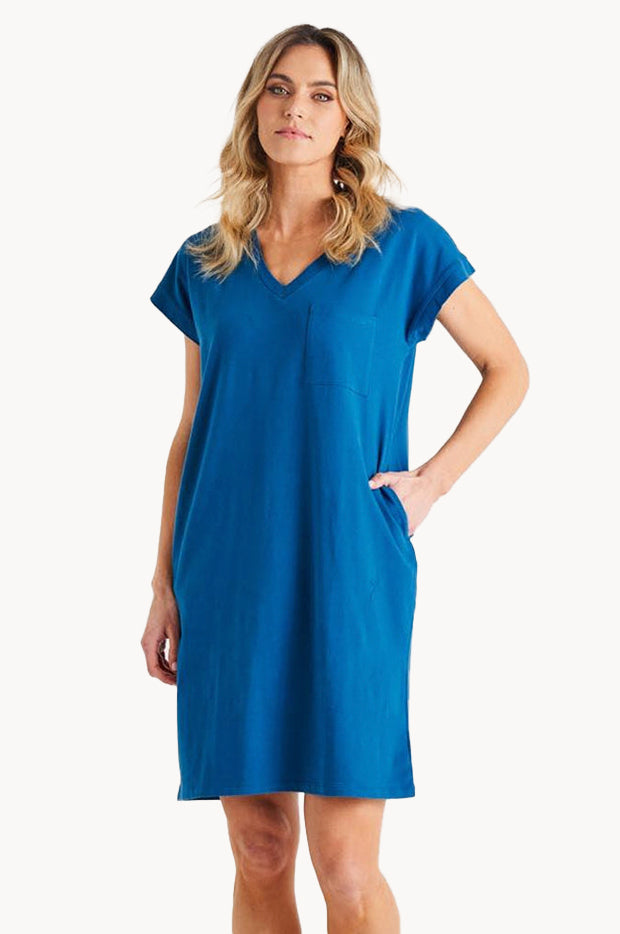 Betty Basics - Plain Zena T-Shirt Dress - Blue | Swimwear Galore AU