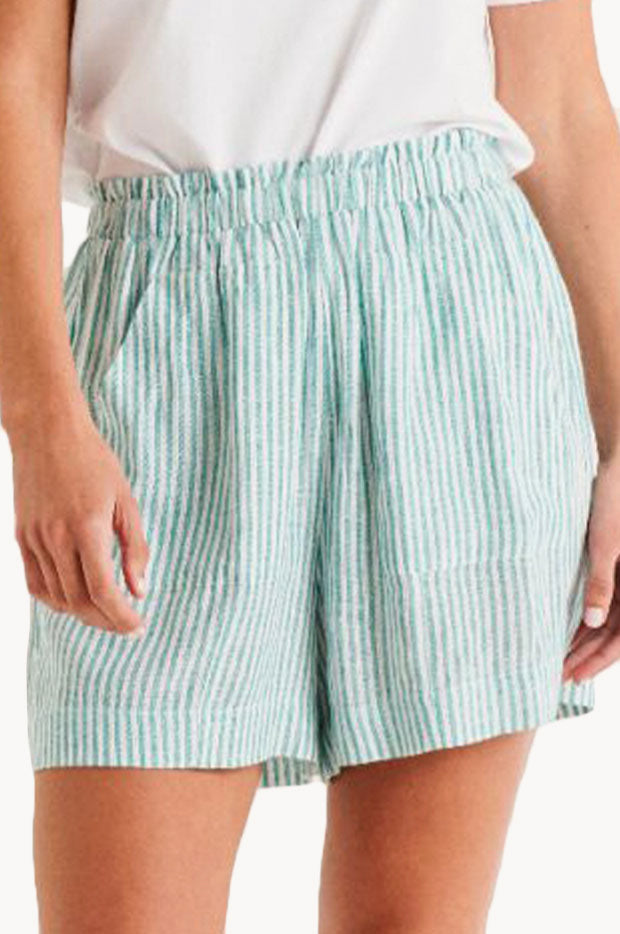 Betty Basics - Pinstripe Baker Short - Teal | Swimwear Galore AU