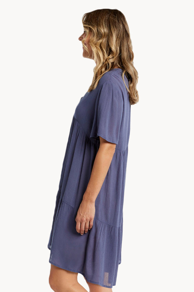 Betty Basics - Plain Sparrow Tiered Dress - Indigo | Swimwear Galore AU
