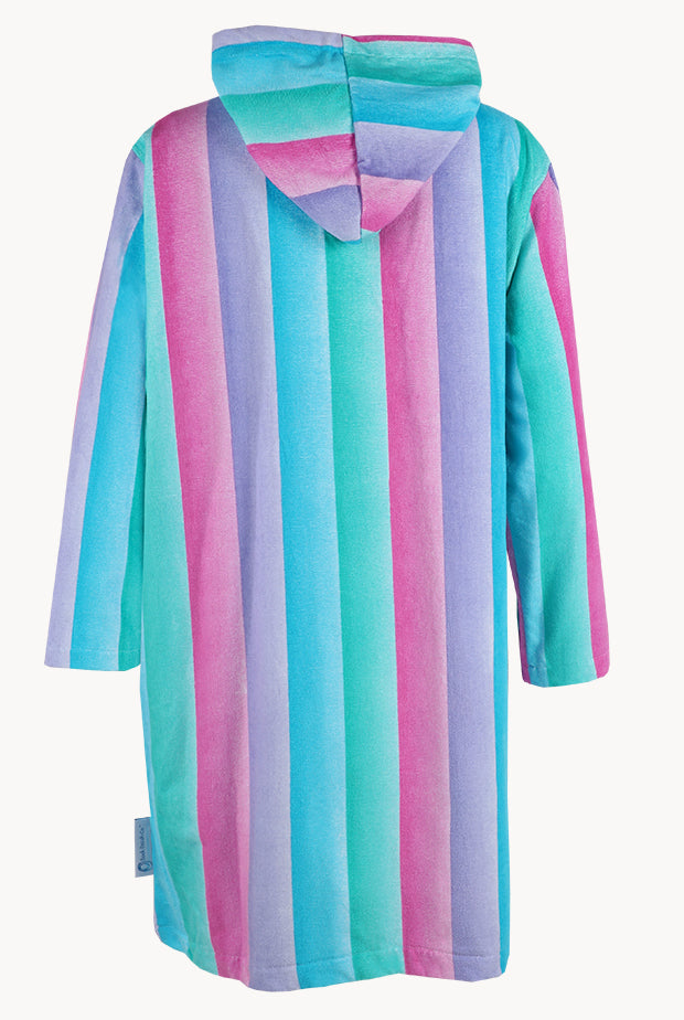 Back Beach Co - Fade Hooded Towelling Robe S/M - Pink/Green | Swimwear ...
