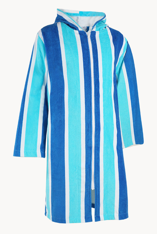 Back Beach Co - Stripe Hooded Towelling Robe L/XL - Blue | Swimwear ...