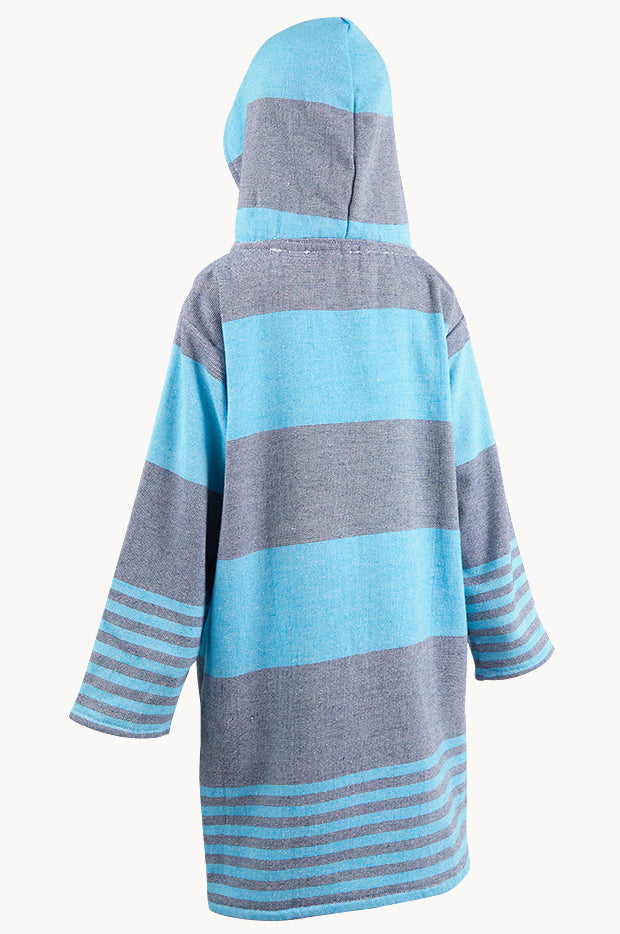Back Beach Co Kids Stripe Hooded Turkish Robe 5-7Y Navy | Swimwear ...