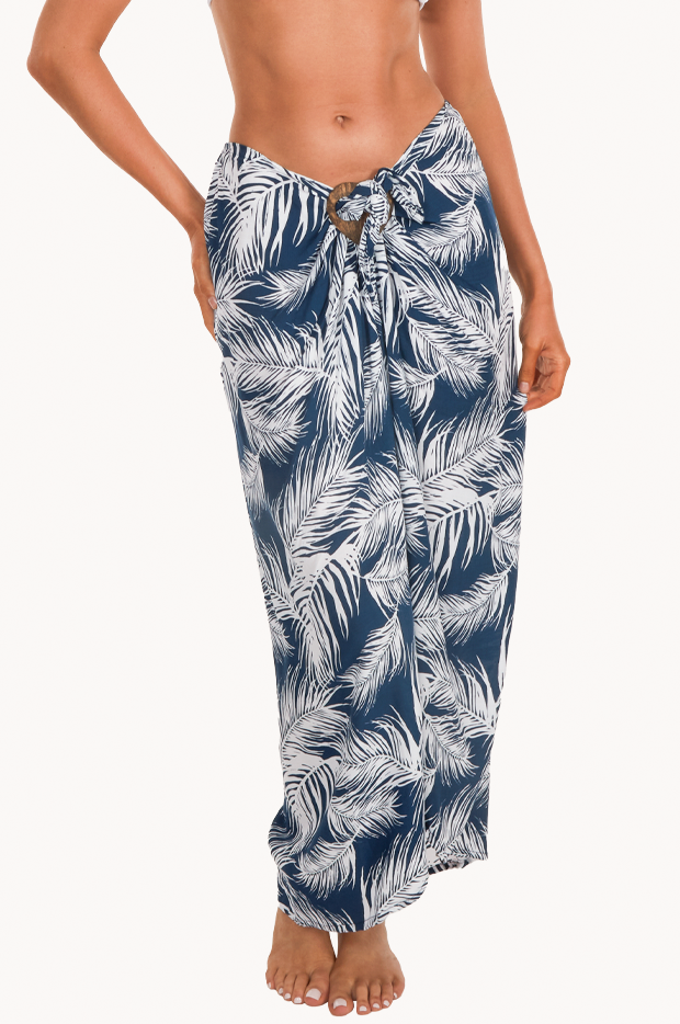 Bodacious Palm Tube Sarong Navy | Swimwear Galore AU