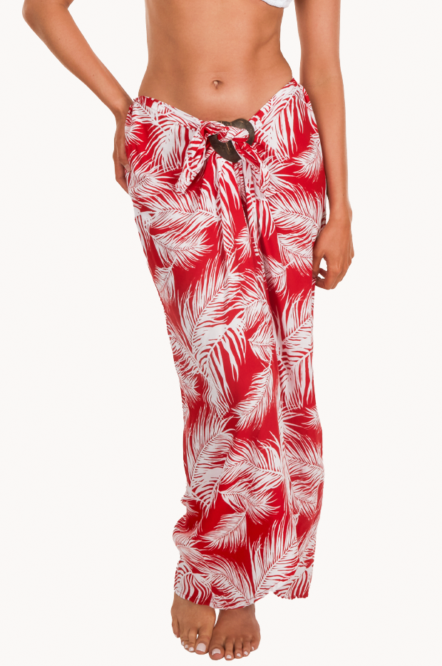 Bodacious - Palm Tube Sarong - Red | Swimwear Galore AU