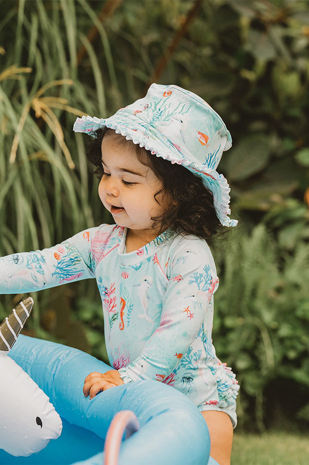 Minihaha - Girls Malia Sunhat - Light Blue | Swimwear Galore AU