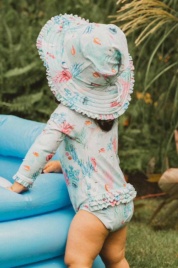 Minihaha - Toddler Girls Malia Sunsuit - Light Blue | Swimwear Galore AU