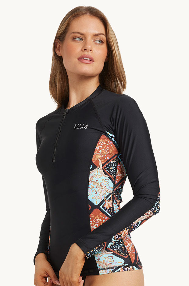 Billabong - Forever Folk Reef Break Long Sleeve Suntop - Black