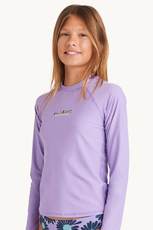 Billabong - Girls Heat Wave Long Sleeve Suntop - Light Purple