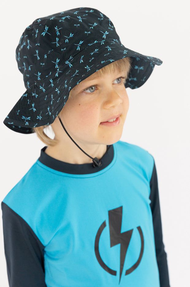 Babes In The Shade - Boys Dragonflies Sunhat - Black | Swimwear Galore US