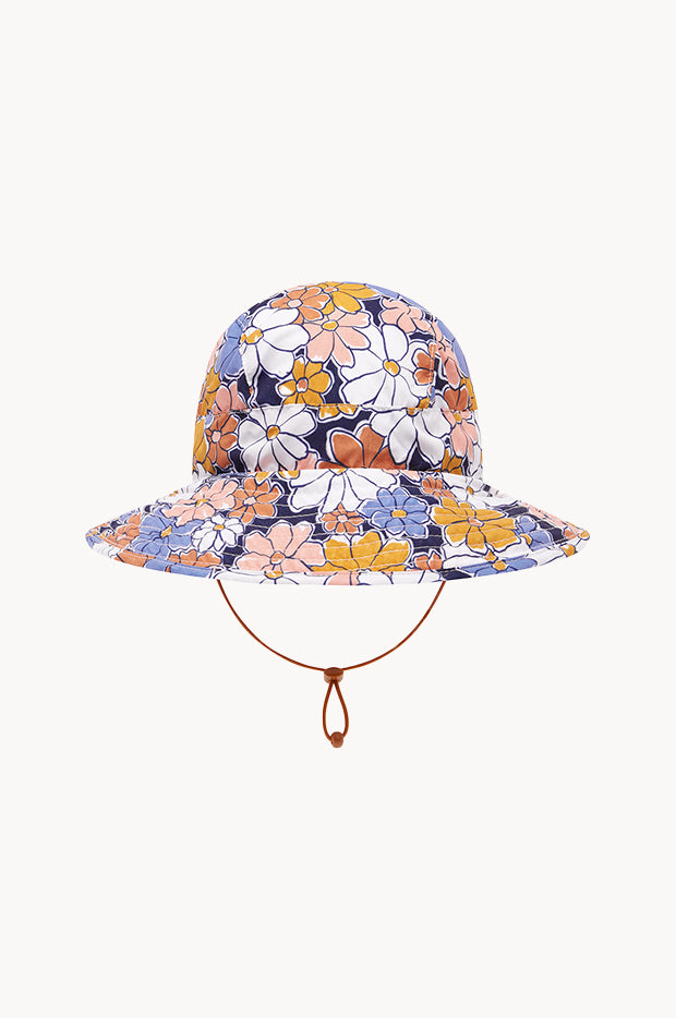 Babes In The Shade - Girls Flower Power Sunhat - Purple/Orange