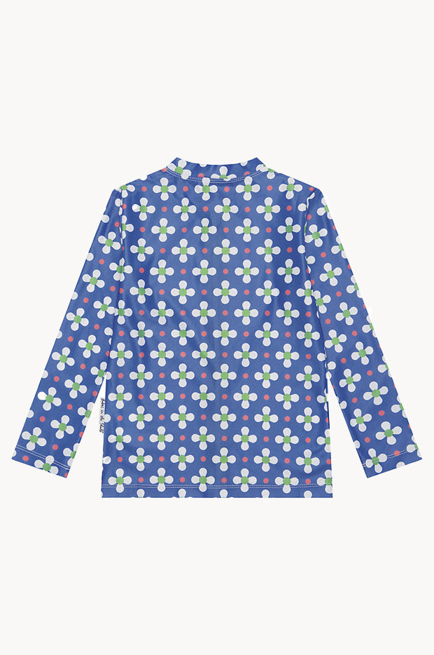 Babes In The Shade - Girls Clover Suntop - Blue/White | Swimwear Galore EU
