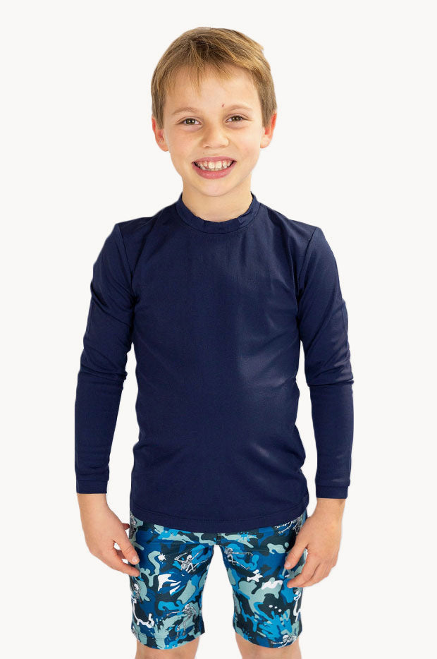 Babes In The Shade - Boys Surfing Skeletons Jammer - Blue/Grey