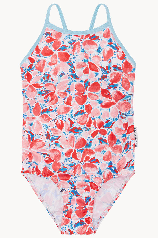 Babes In The Shade - Girls Coral One Piece - Blue/Coral | Swimwear ...