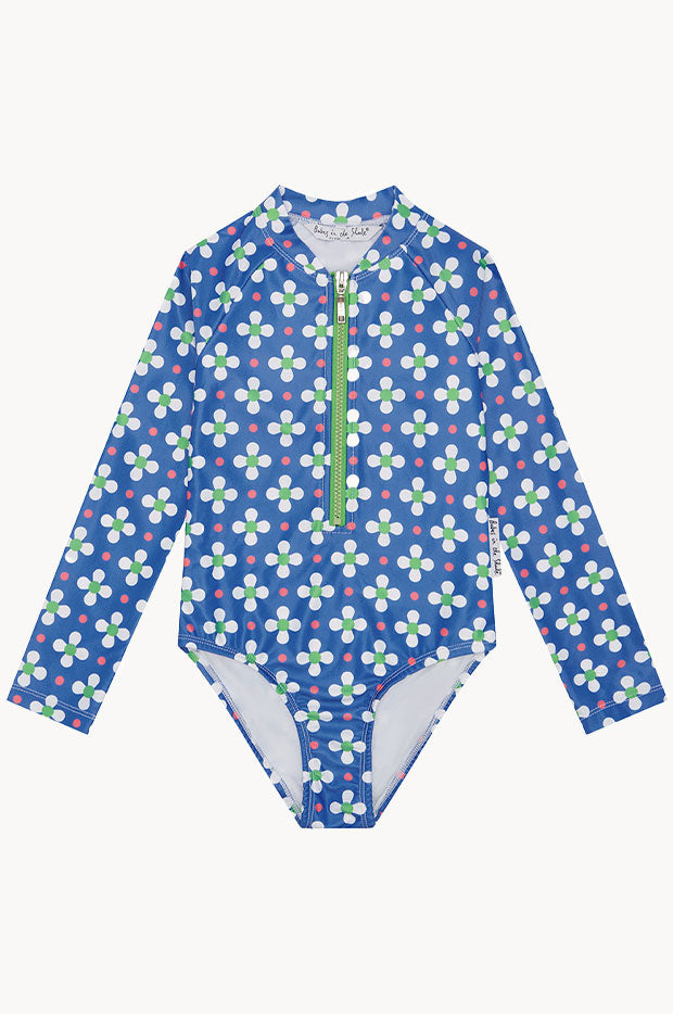 Babes In The Shade - Teen Girls Clover Sunsuit - Blue/White | Swimwear ...