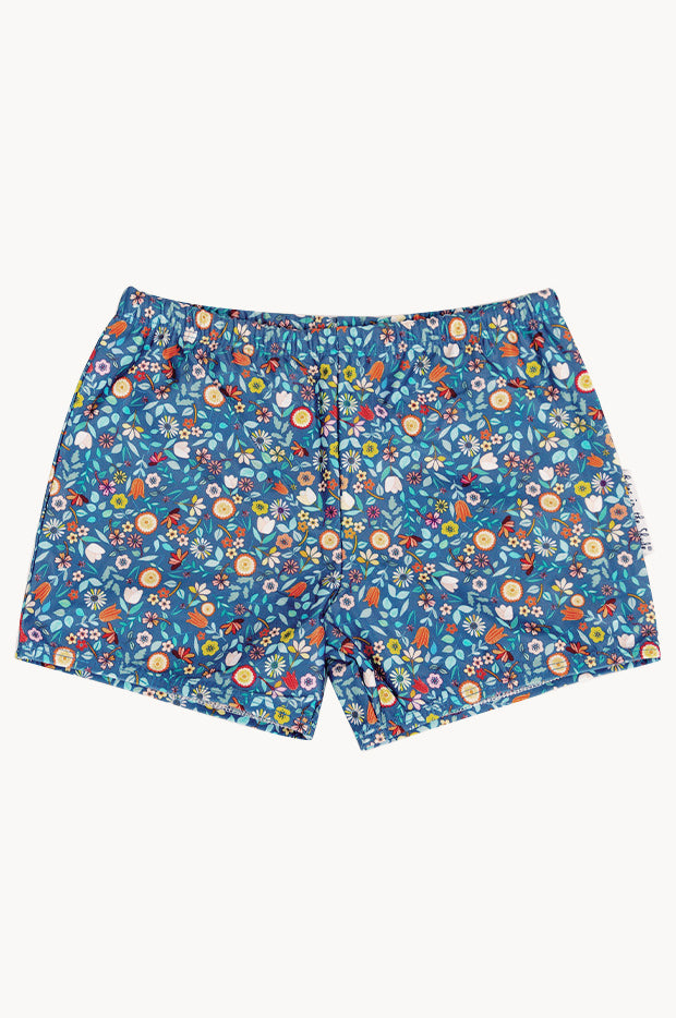 Babes In The Shade - Girls Ditsy Blue Short - Blue | Swimwear Galore AU