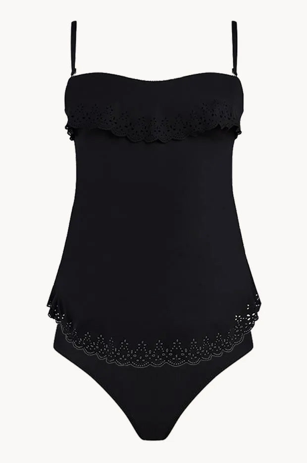 Cache Coeur - Maternity Bloom Tankini Set - Black | Swimwear Galore AU