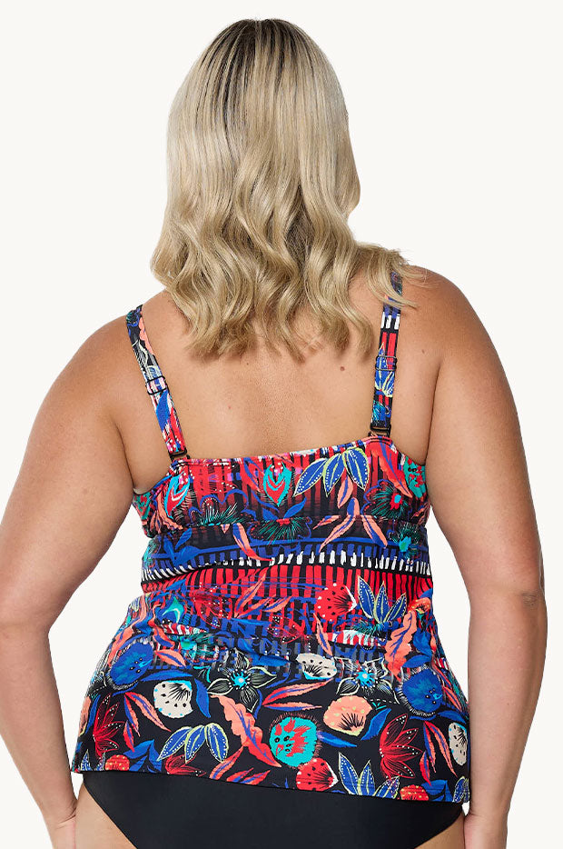 Capriosca - Barbados V Neck Tankini Separate - Multi | Swimwear Galore AU
