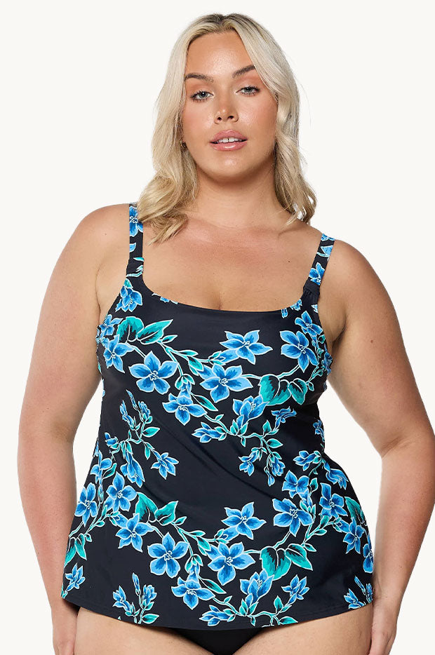 Capriosca - Bahamas Blue Tank Tankini Separate - Black/Blue | Swimwear ...
