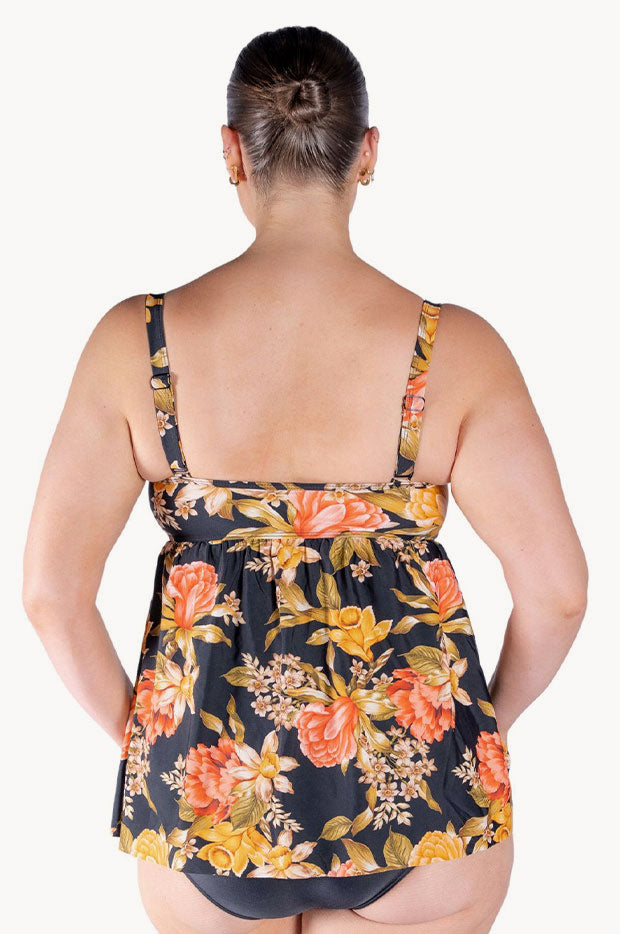 Capriosca - Frenchy Black DD/E Cup Swing Tankini Separate - Black/Gold