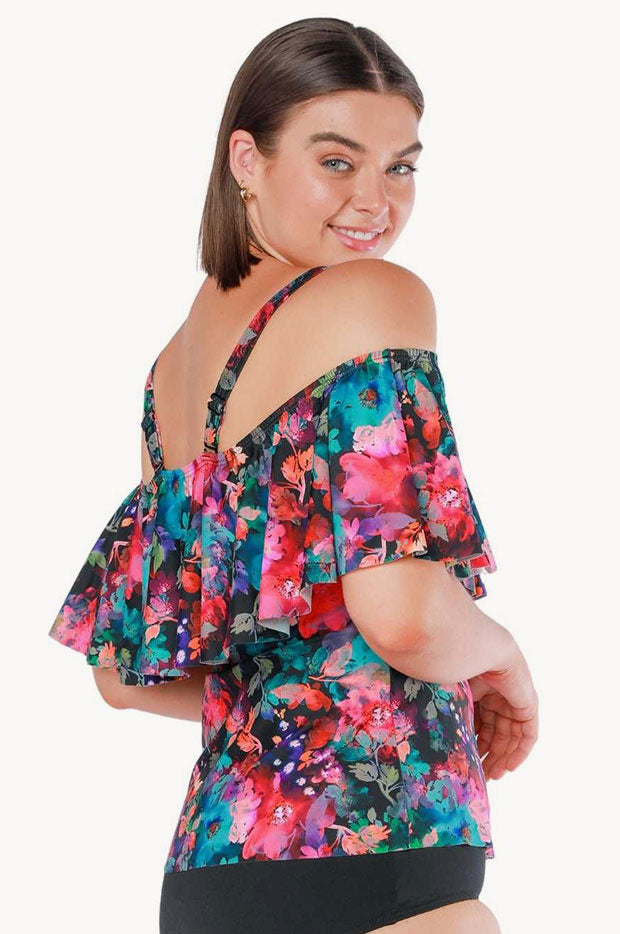 Capriosca - Midnight Garden Off The Shoulder Tankini Separate - Multi