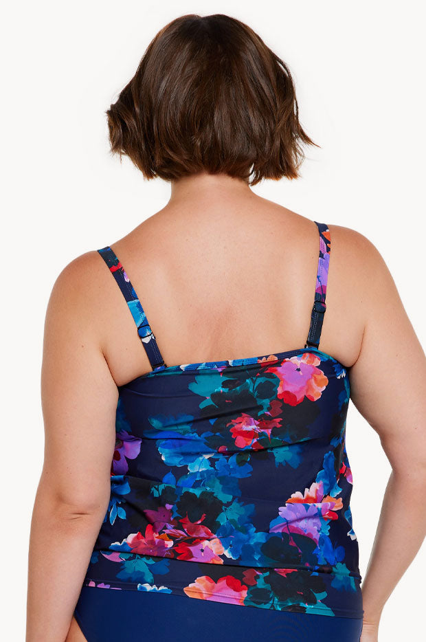 Capriosca - Montego Flounce Bandeau Tankini Separate - Navy/Multi