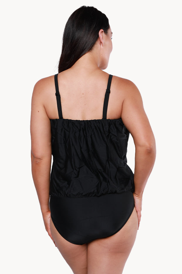 Capriosca - Flounce Bandeau One Piece - Black | Swimwear Galore AU