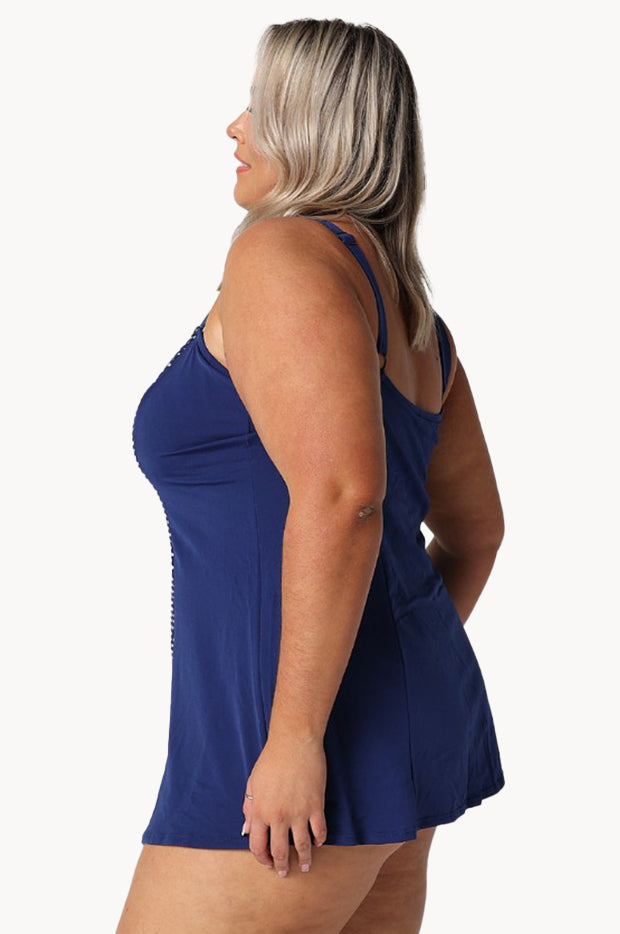 Capriosca - Dots Swim Dress One Piece - Navy/White | Swimwear Galore AU