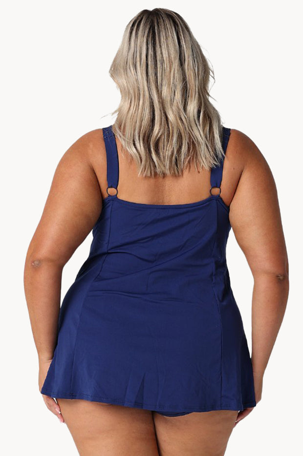 Capriosca - Dots Swim Dress One Piece - Navy/White | Swimwear Galore AU