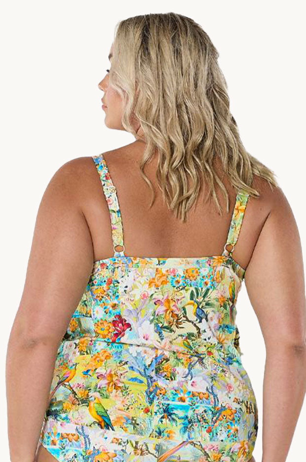 Capriosca - Tropicana Tiered Frill Tankini Separate - Multi | Swimwear ...