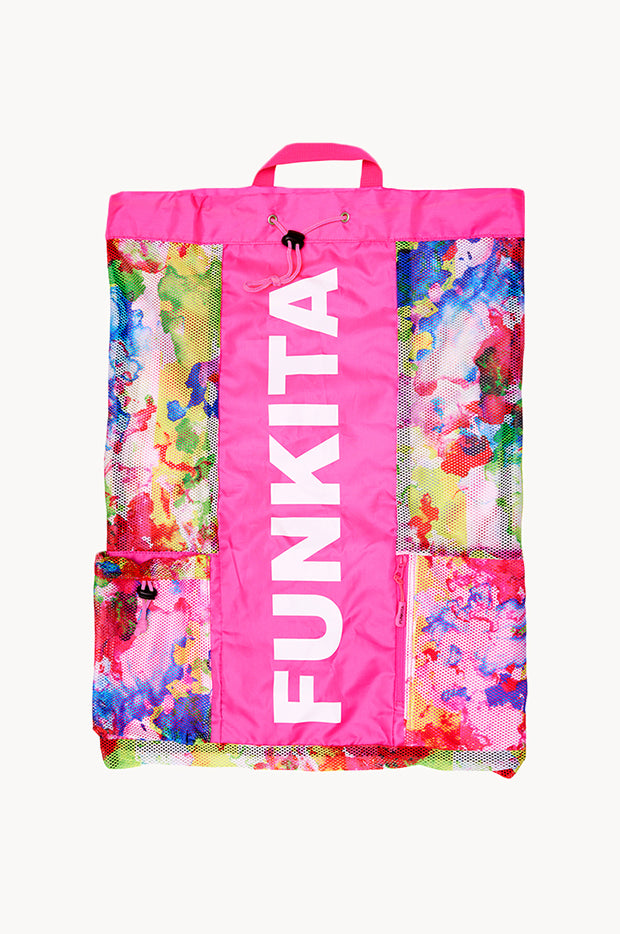 Funkita - Ink Jet Gear Up Mesh Backpack - Pink/Multi | Swimwear Galore AU
