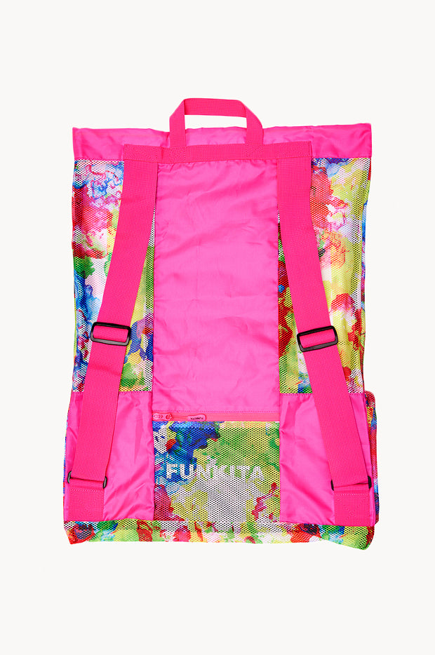 Funkita - Ink Jet Gear Up Mesh Backpack - Pink/Multi | Swimwear Galore AU